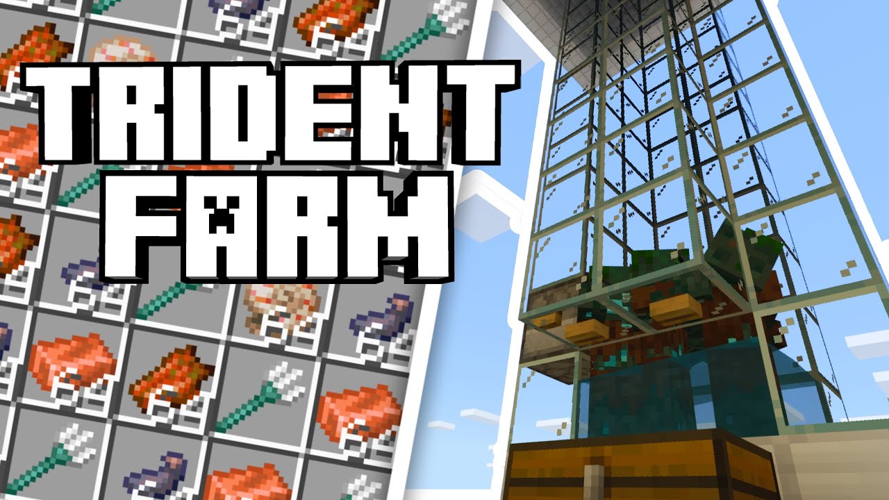 EASY TRIDENT FARM Minecraft Bedrock 1 21 !!! - YouTube