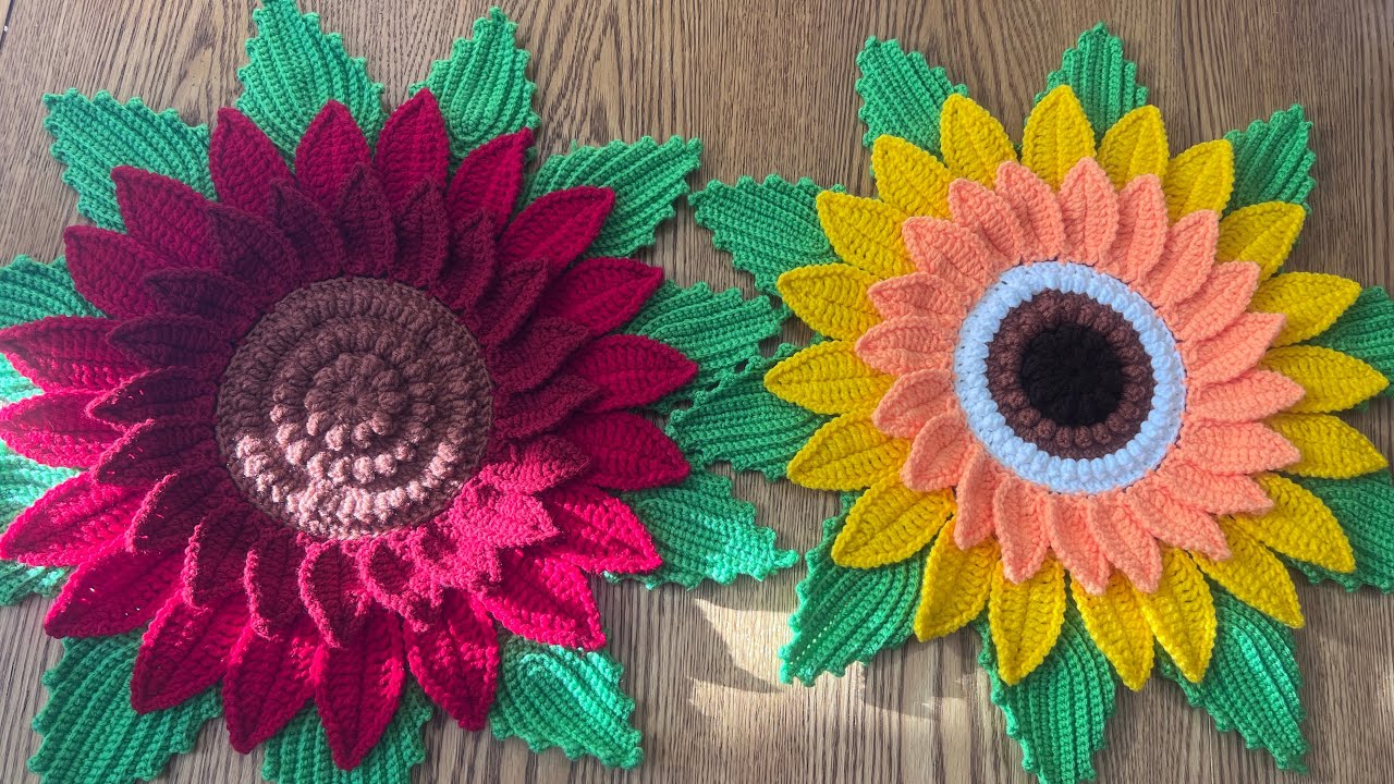 Easy crochet large flower tutorial step by step - YouTube