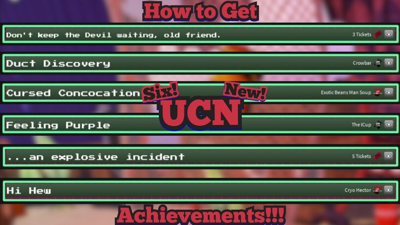 How to Get the 6 NEW UCN Achievements!!! | TPRR | Roblox - YouTube