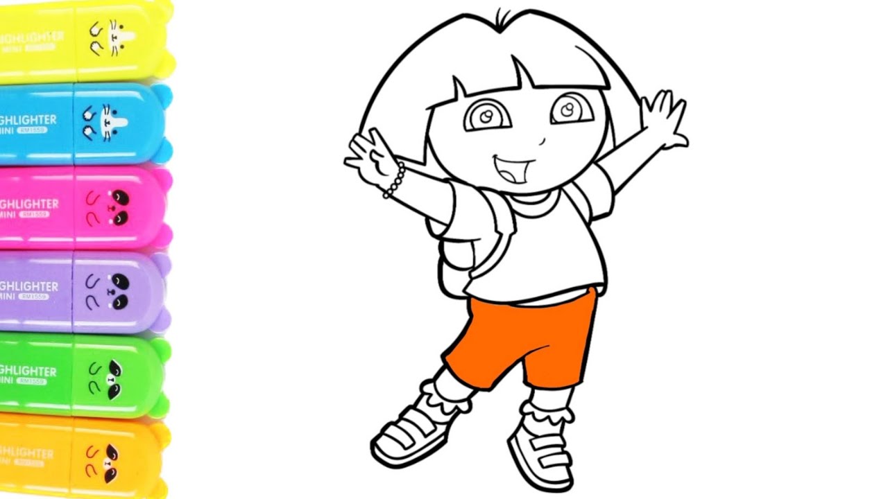 How to Draw Cute and Easy Dora // Easy Drawing, Painting and Coloring ...
