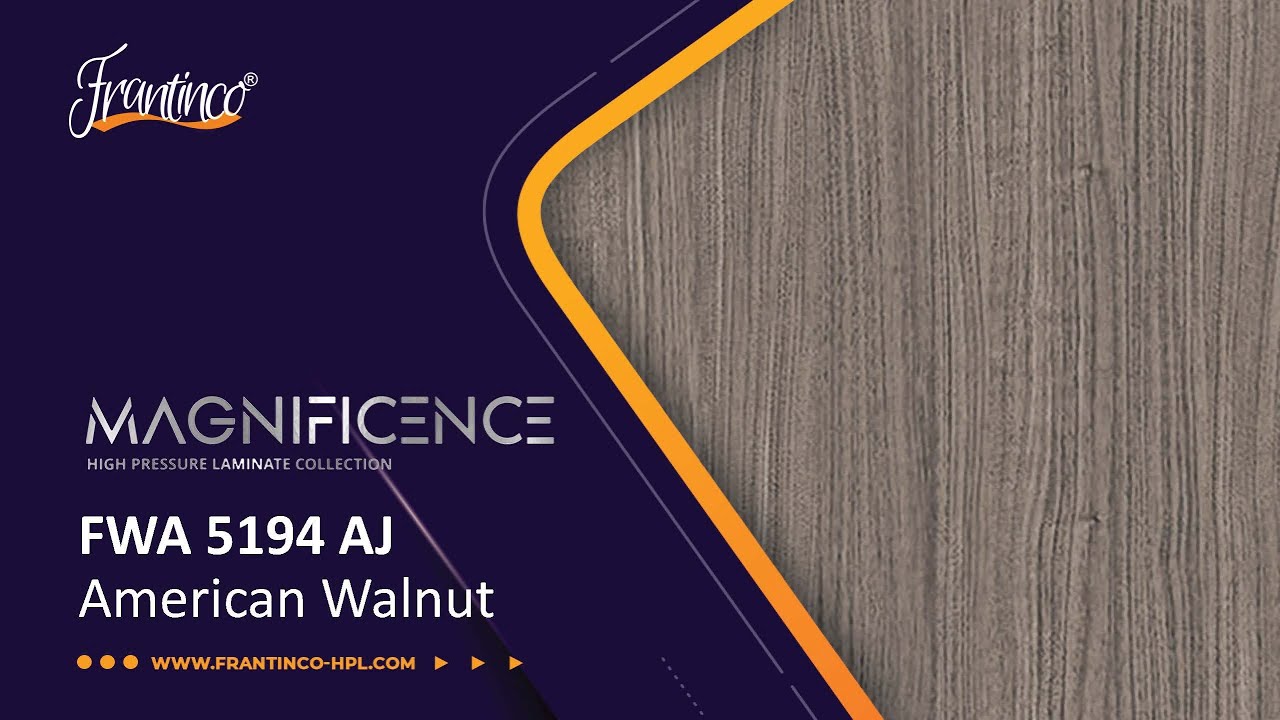 FWA 5194 AJ AMERICAN WALNUT I FRANTINCO HIGH PRESSURE LAMINATE - YouTube