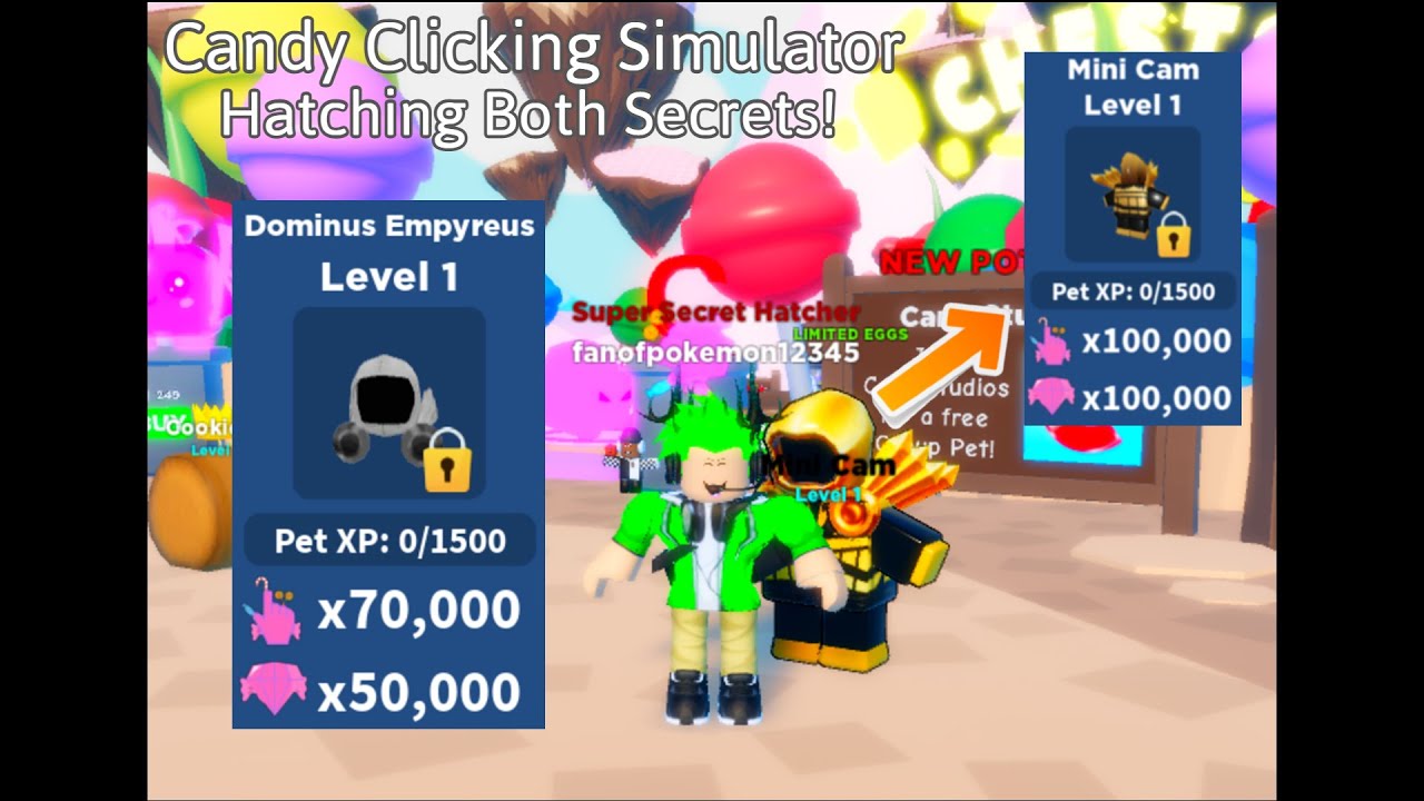 I Hatched BOTH Of The NEW Secrets In Candy Clicking Simulator | Roblox ...