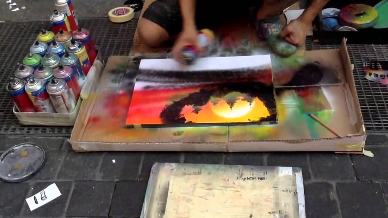 Street spray paint art - YouTube