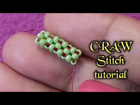 CRAW( Cubic Right Angle Weave ) stitch tutorial/ beading for beginners - YouTube