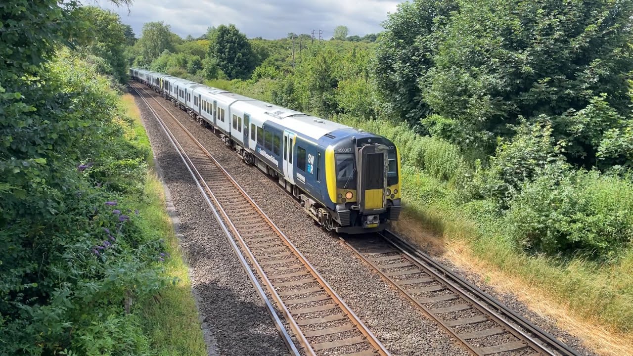 Class 450 + 444 Desiro | 450007 + 444008 | South Western Railway - YouTube