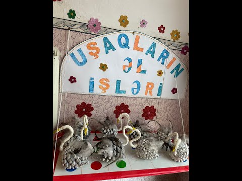 Uşaqların əl işi - Şam qozasından qu quşu