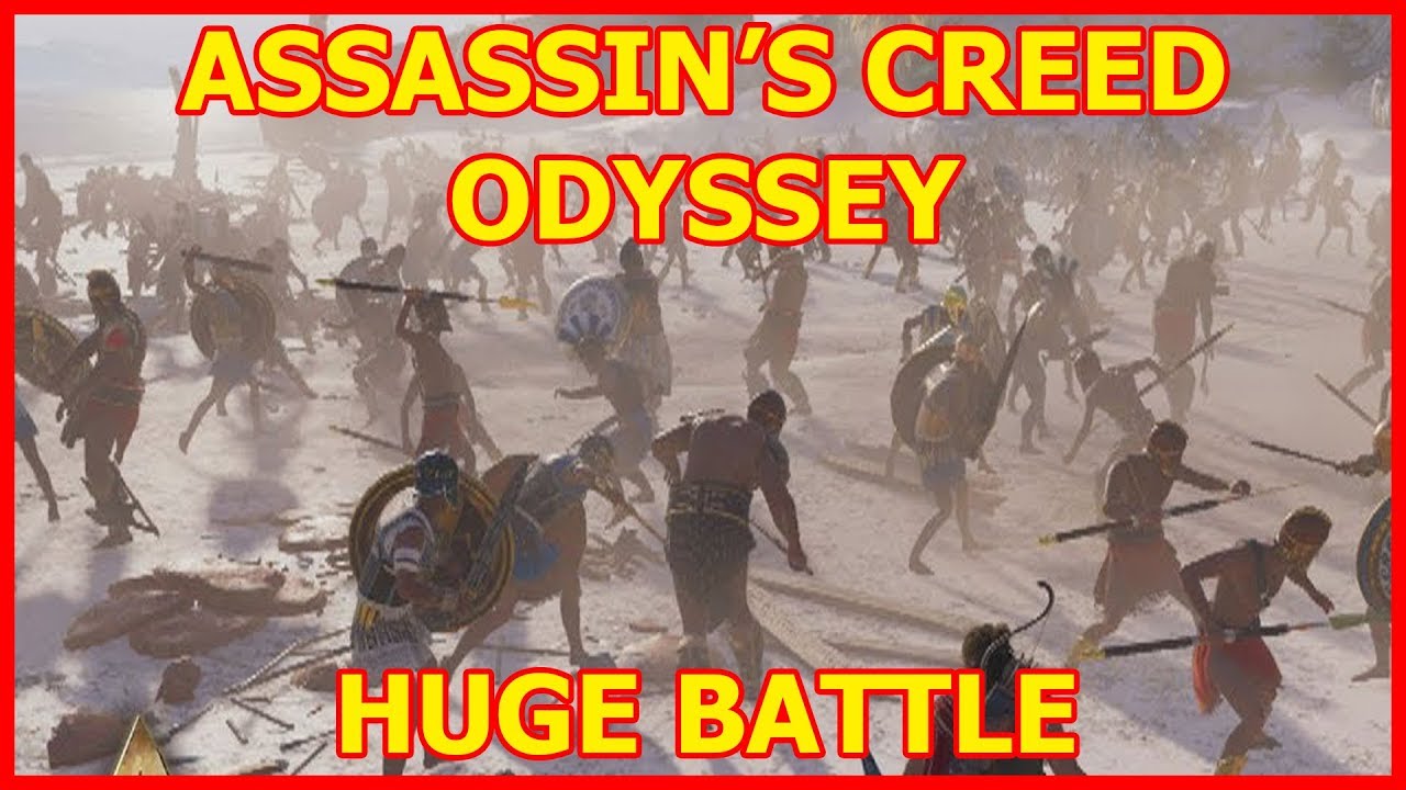 AC Odyssey: Huge 300 Conquest Battle Gameplay - YouTube