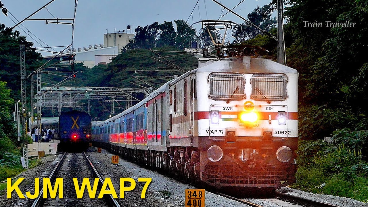 KJM WAP7 Back To Back | Shatabdi & Lalbagh Express | Indian Railways ...
