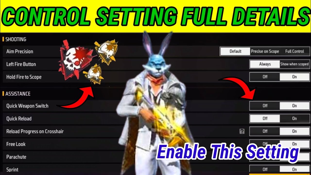 FREE FIRE CONTROLS SETTING FULL DETAILS | Enable THIS settings for MORE ...