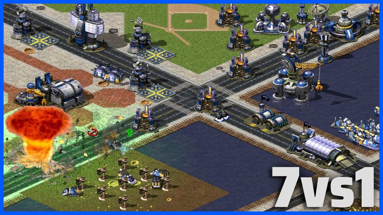 Red Alert 2 | Is A Bridge Map Can Be So Hard | (7 vs 1 + Superweapons ...