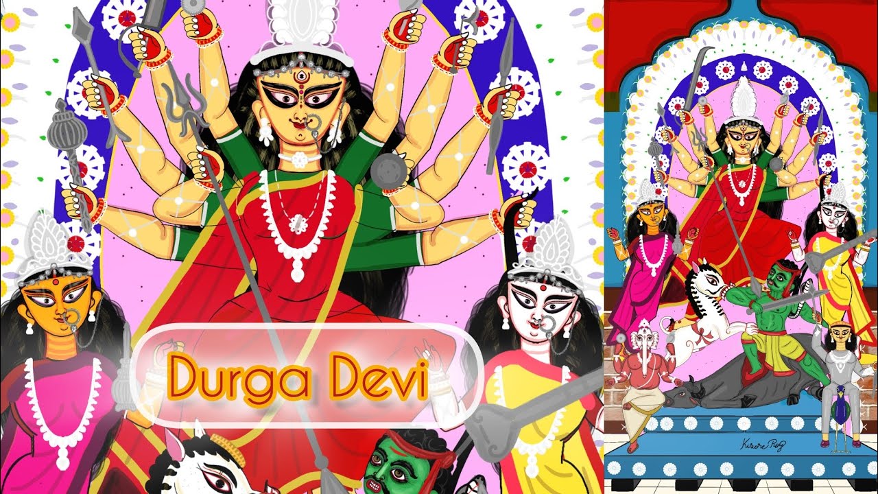 Durga Devi digital art video(how to draw digital art of maa Durga?)#art ...