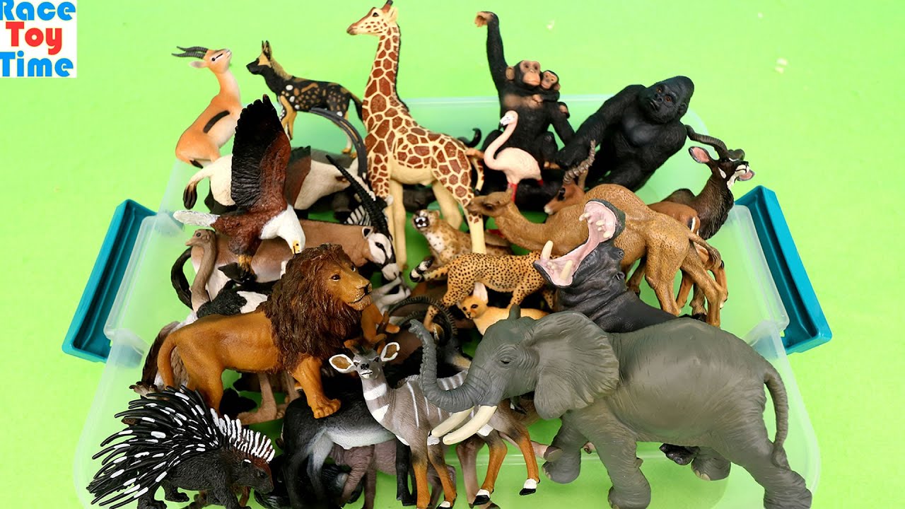 Lots of Savanna Dessert and Jungle Animal Figurines Collection - YouTube