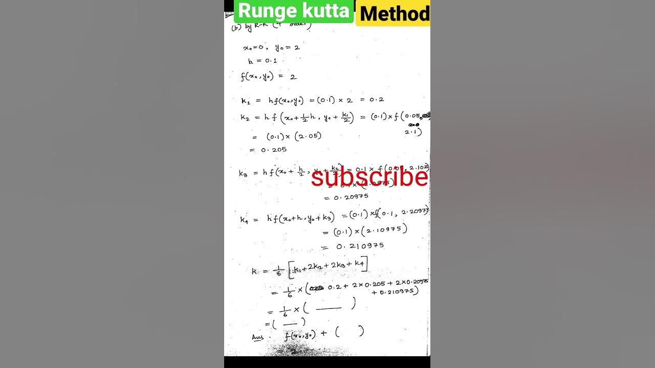 Runge kutta method Complete solution exam helper Notes MSc maths Mgkvp ...