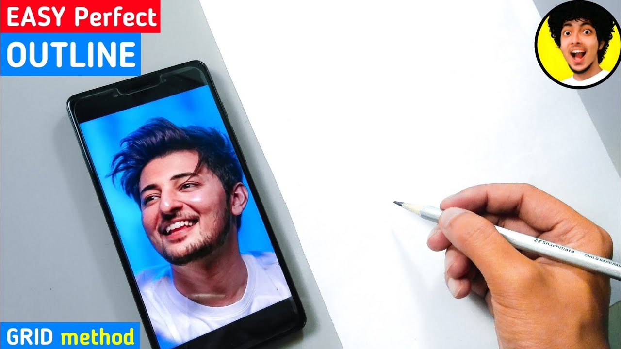 Darshan Raval Sketch || How to Draw DARSHAN RAVAL face || Grid Method tutorial || sankar Art ...