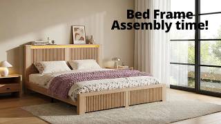 Ultimate All-in-One Bed Setup | Fluted Platform Bed with Storage Drawers & Charging Station