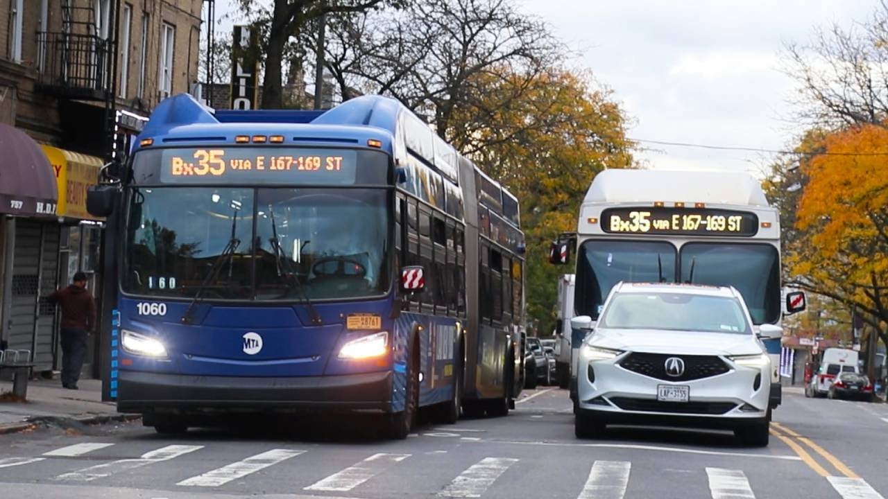 NYCT Bus: 2018 New Flyer XN60 #1060 and 2012 New Flyer C40LF #313 on ...