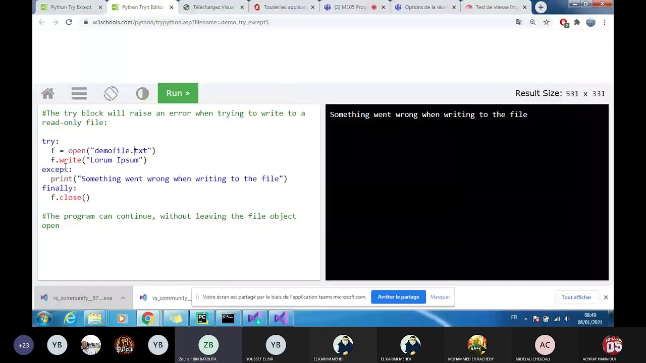 درس بايثون cours python 17 (Darija) Gestion des exception / Erreurs - YouTube