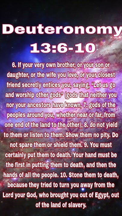 Deuteronomy 13:6-10 - YouTube