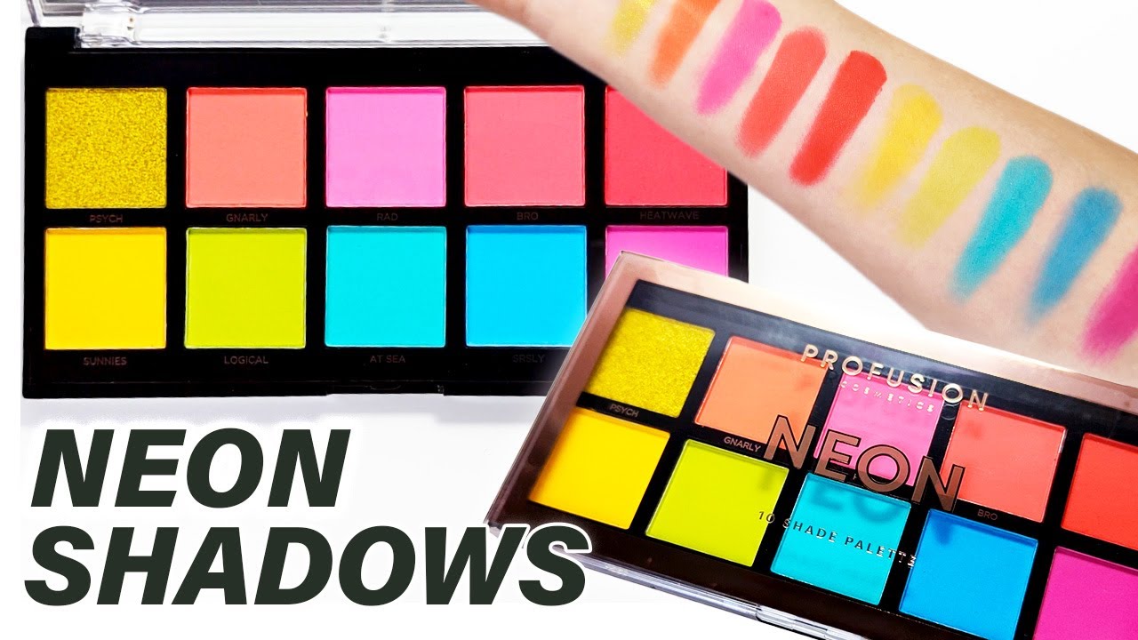 Affordable Neon Eyeshadows - Profusion Cosmetics Ten Shade Palette ...