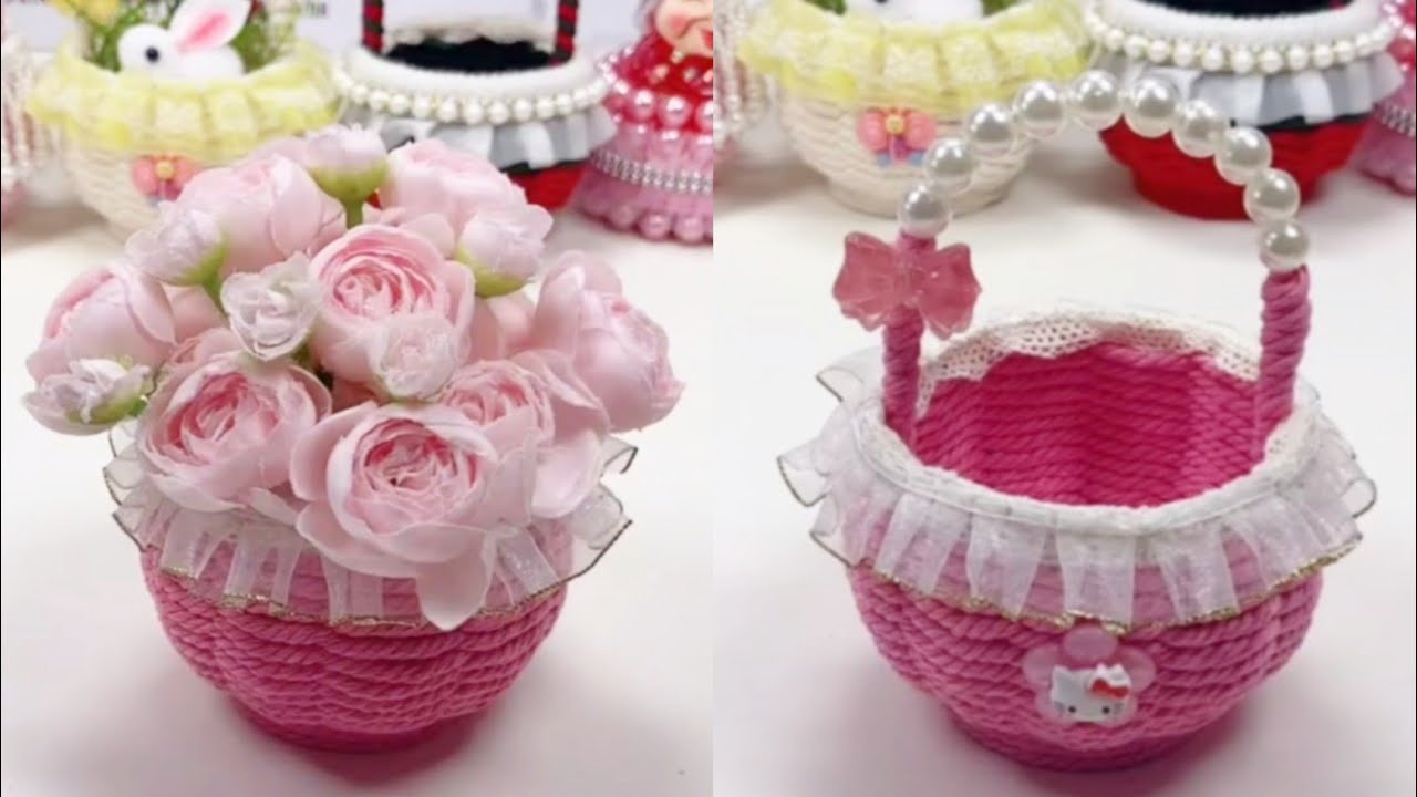 Very Simple Craft Ideas Reused Coffee Cup Making Flower Basket For ...