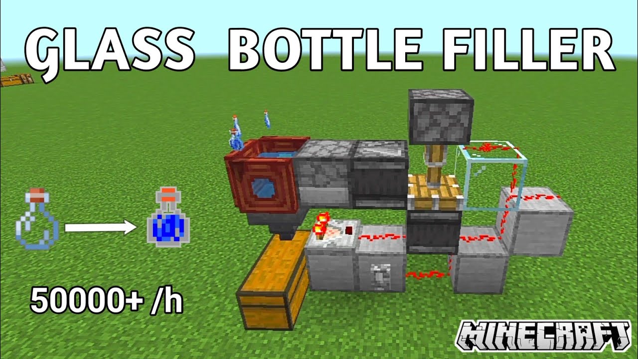 Automatic 1.20 Glass bottle filler in minecraft pe/mud farm 1.19 (mcpe ...
