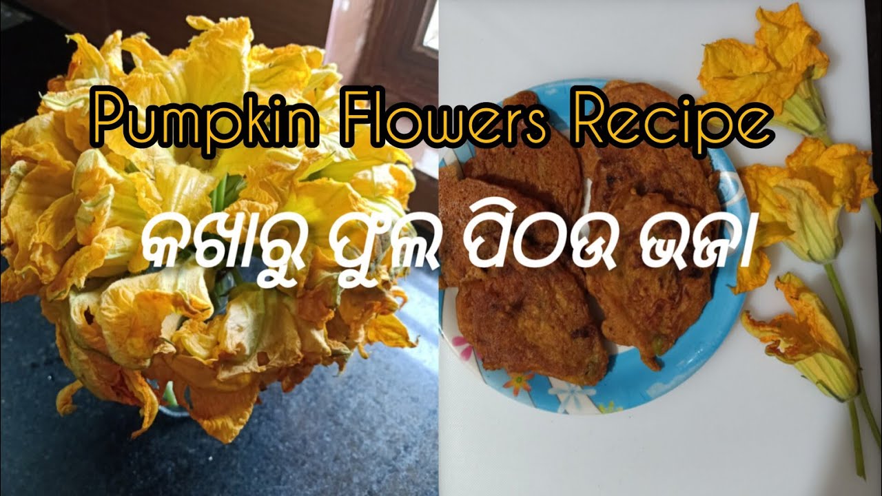 Pumpkin Flowers Recipe ll Kakharu Phula Pithau Bhaja ll କଖାରୁ ଫୁଲ ପିଠଉ ...