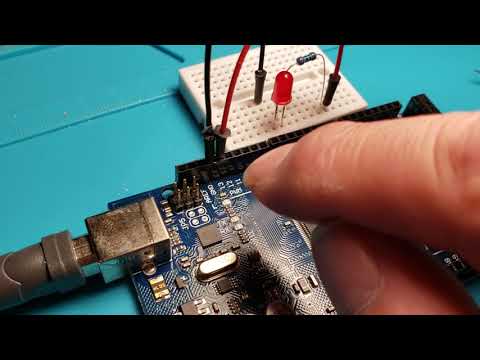 How to create a simple blinking LED using the Arduino Mega 2560 R3. Includes code and schematic.