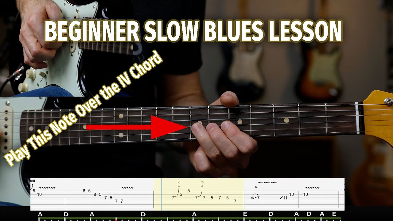 Beginner Slow Blues Solo Lesson in A - YouTube