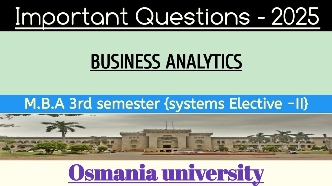 MBA sem 3 business analytics important Questions 2025 || #osmania ...