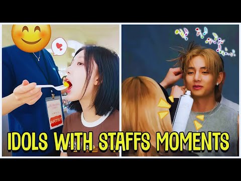Kpop Idols With Staff Cute And Sweet Interactions