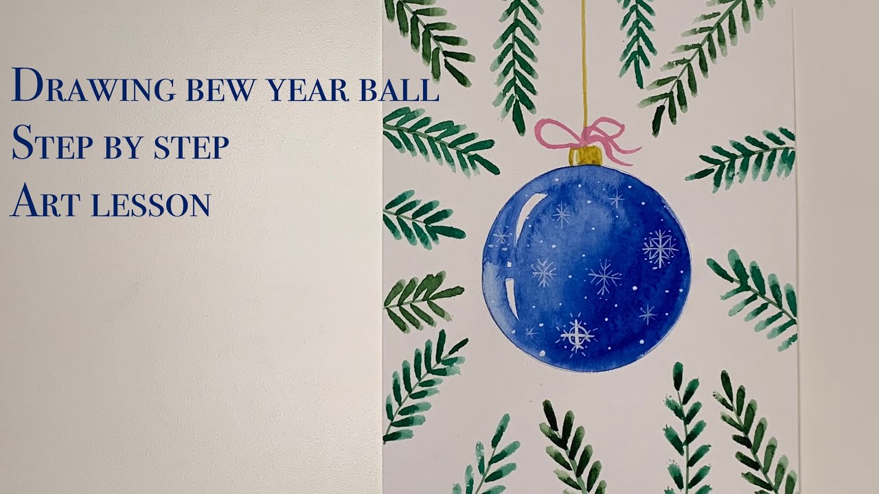 How to draw new year ball step by step. Free art lessons. Drawing ...