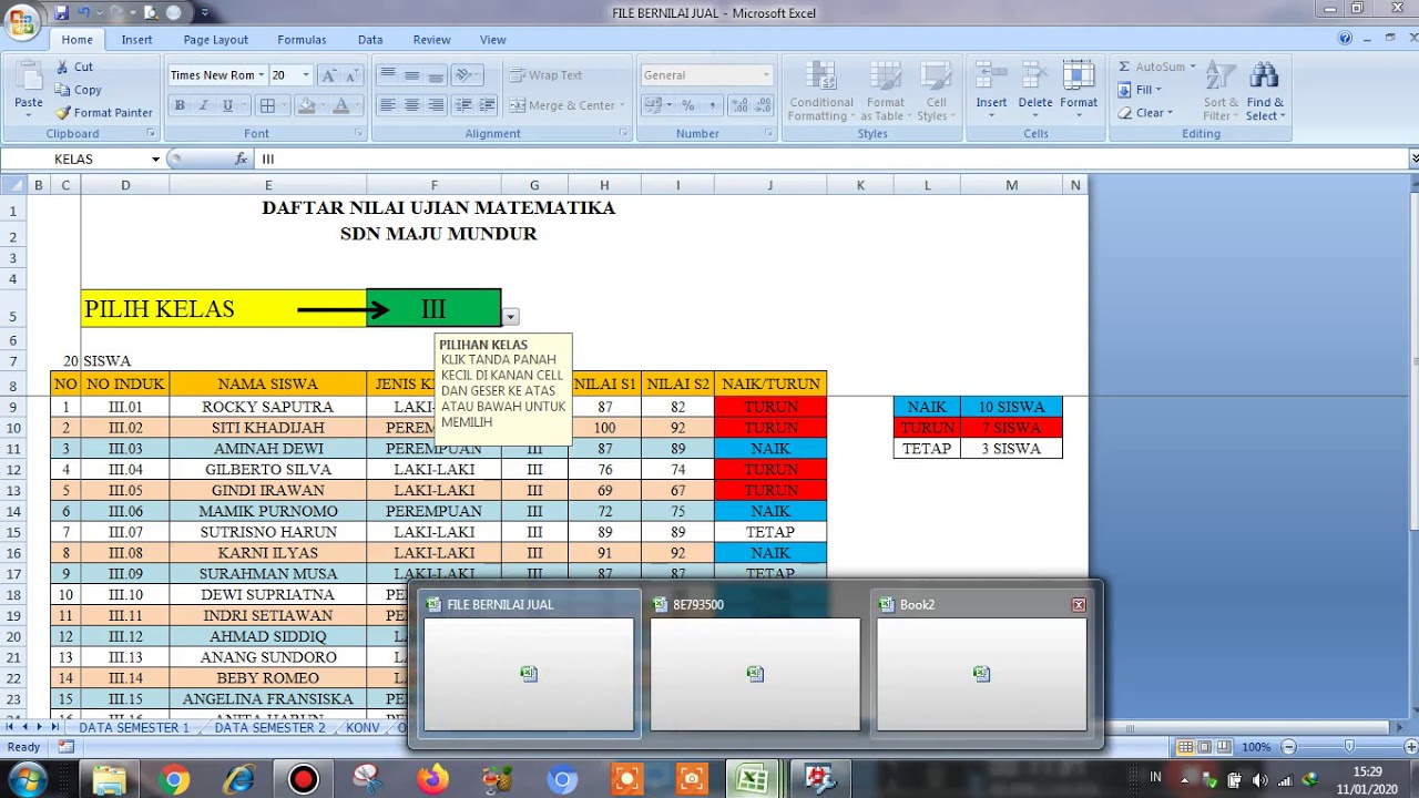 TRIK LOGIKA EXCEL : TUTORIAL PEMBUATAN FILE OLAHAN DATA EXCEL BERNILAI ...