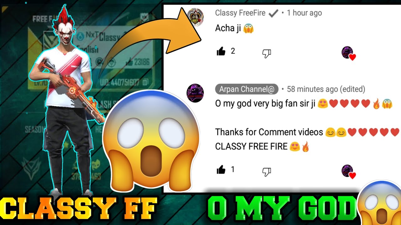 Classy Free Fire Comment My Video | Thanks you Sir Ji | Classy Free ...