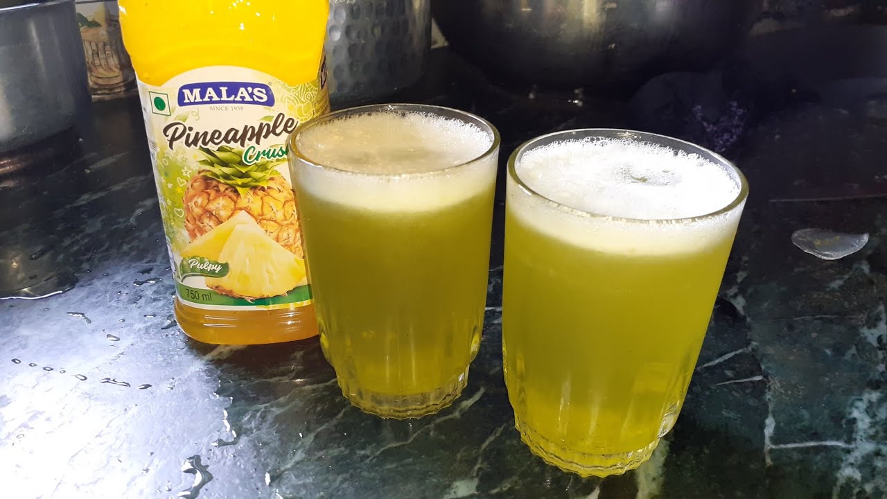 Instant Pineapple Mocktail with Mala's Pineapple crush - YouTube