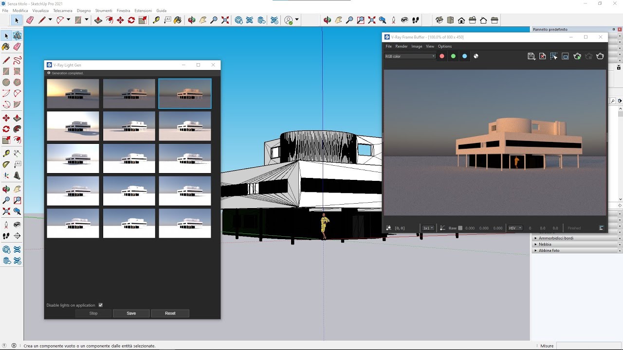 Videocorso VRAY Sketchup - 06 - Genera Varianti Illuminazione con Light ...