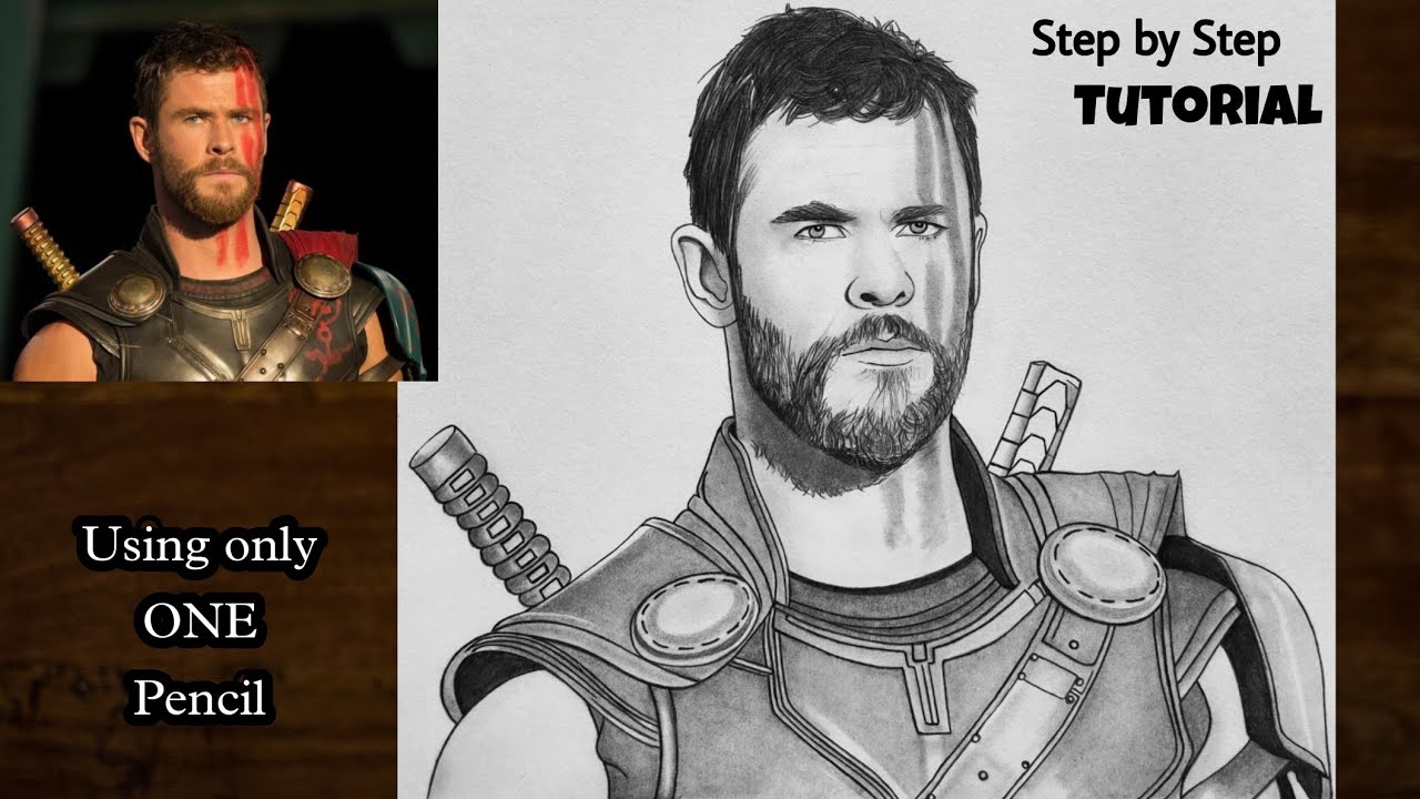 How to draw Thor Step by Step - Thor Ragnarok | Drawing Tutorial ...