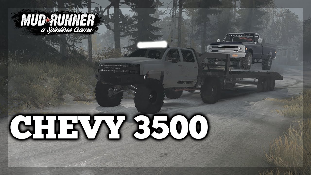 SpinTires Mud Runner Mods: Chevy 3500 Towing - YouTube