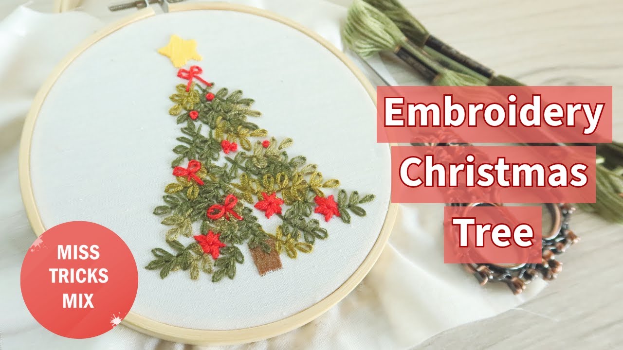 DIY: Christmas Tree Embroidery Hoop | Christmas Craft | Embroidery ...
