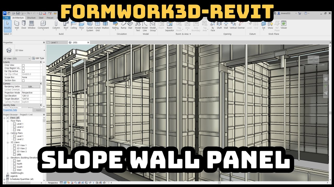 SLOPE WALL PANEL PLAN | Formwork3D for Revit | BIM - YouTube