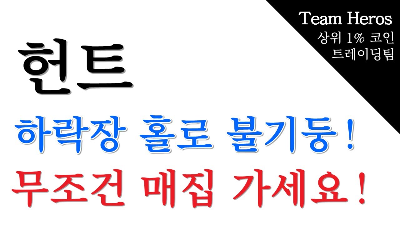 헌트 하락장 홀로 불기둥 무조건 매집 가세요 헌트코인헌트코인전망헌트코인매수가 헌트코인 Youtube