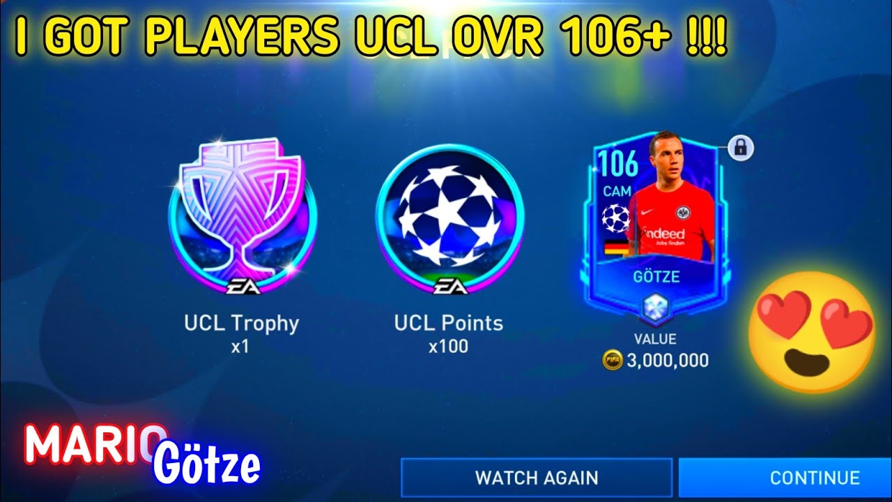 😍😍😍 I GOT MARIO GOTZE PLAYERS UCL OVR 106!!! | FIFA MOBILE #fifamobile ...