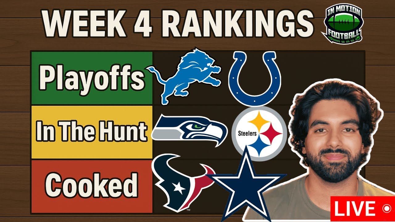 Week 4 NFL Team Rankings/ Week 4 Preview @NFL Interactive Livestream ...