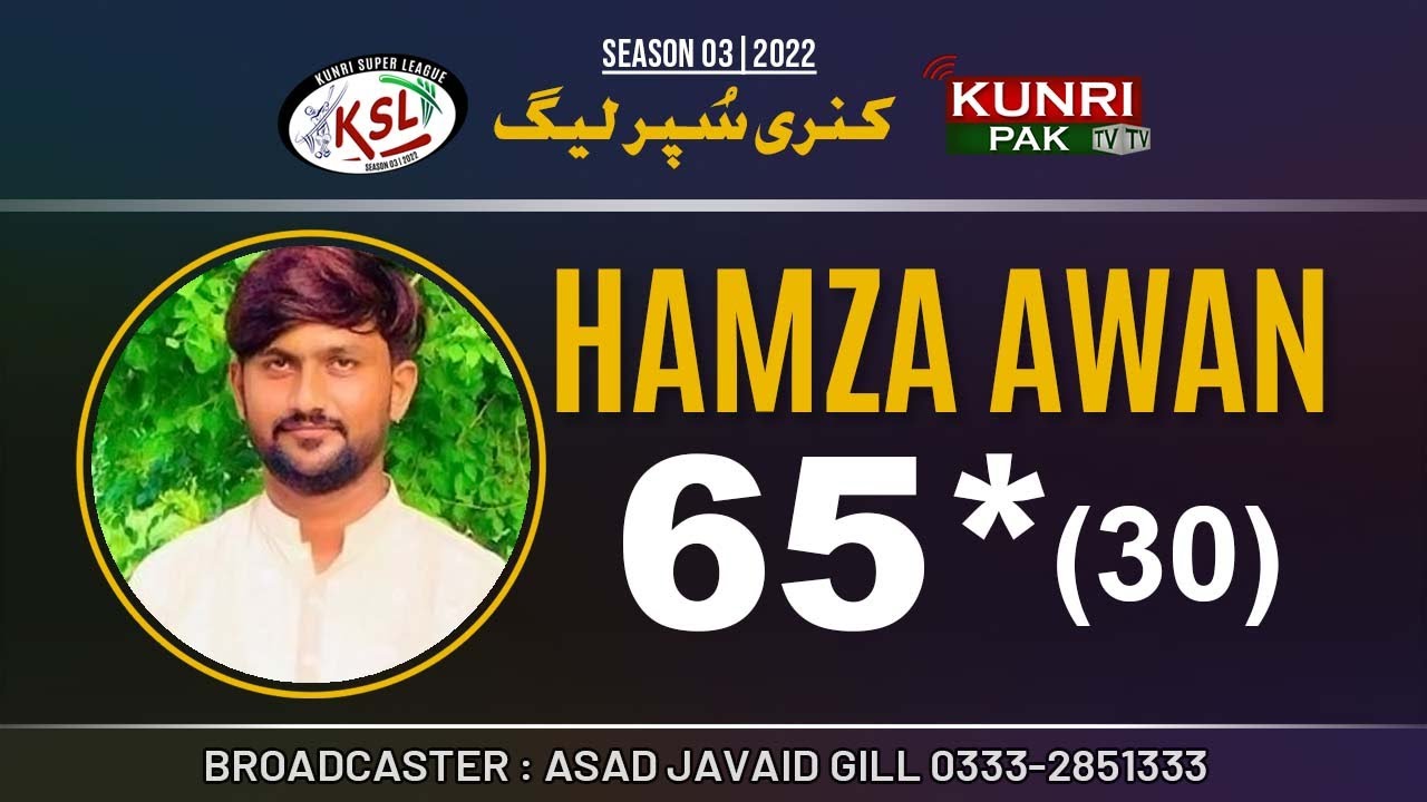 Hamza Awan Scored 65 Runs In 30 Balls | Ibrahim Lions Vs Pakomor Night ...