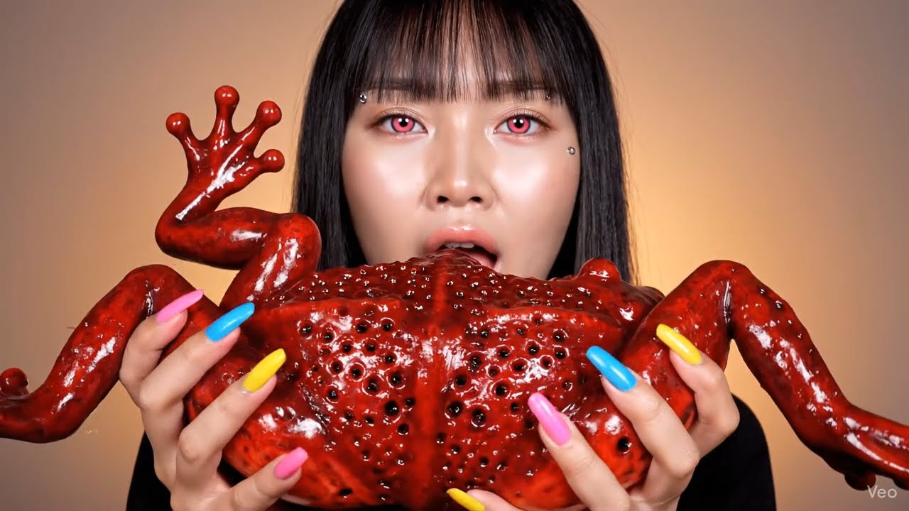 Giant Red Frog Gummy | Trypophobia Warning ASMR #sharpoddity - YouTube