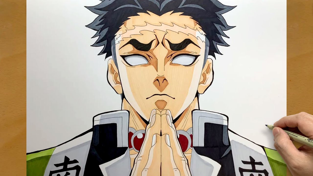 How to draw Himejima Gyoumei from Demon Slayer: Kimetsu no Yaiba ...