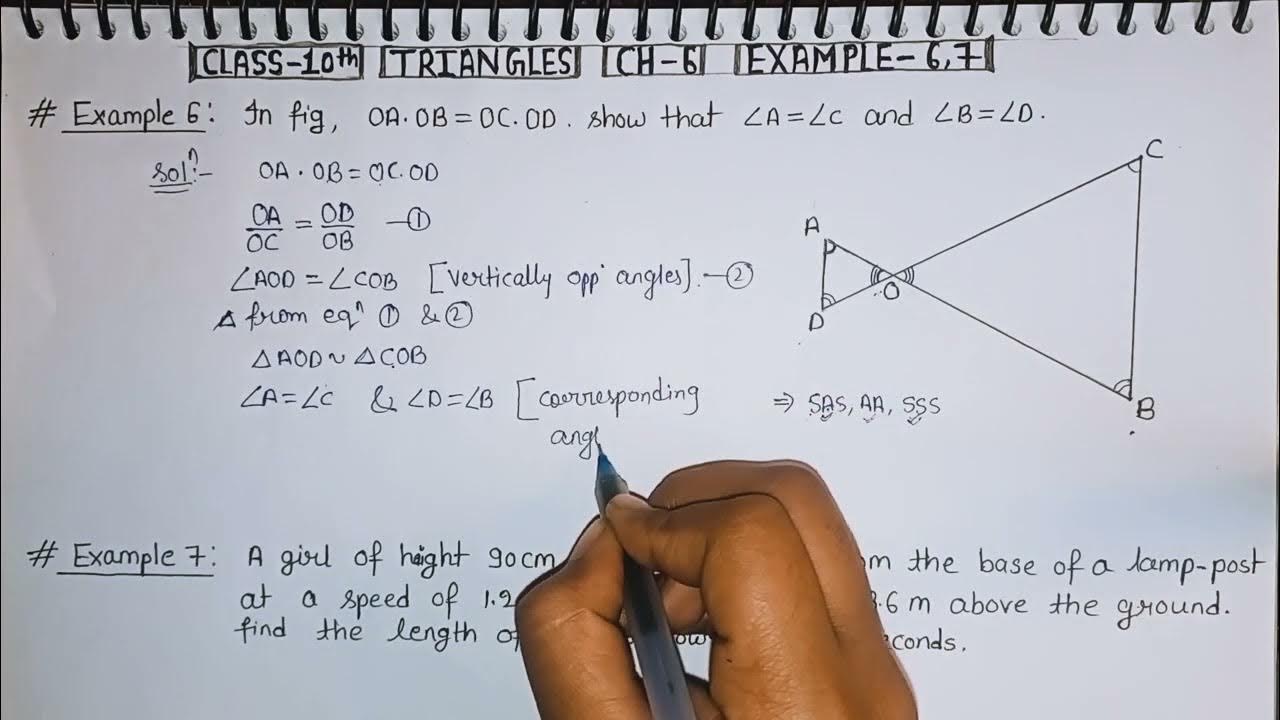 Triangles / class-10th / chapter-6 / NCERT / example-6&7 / by Vandana maths classes - YouTube