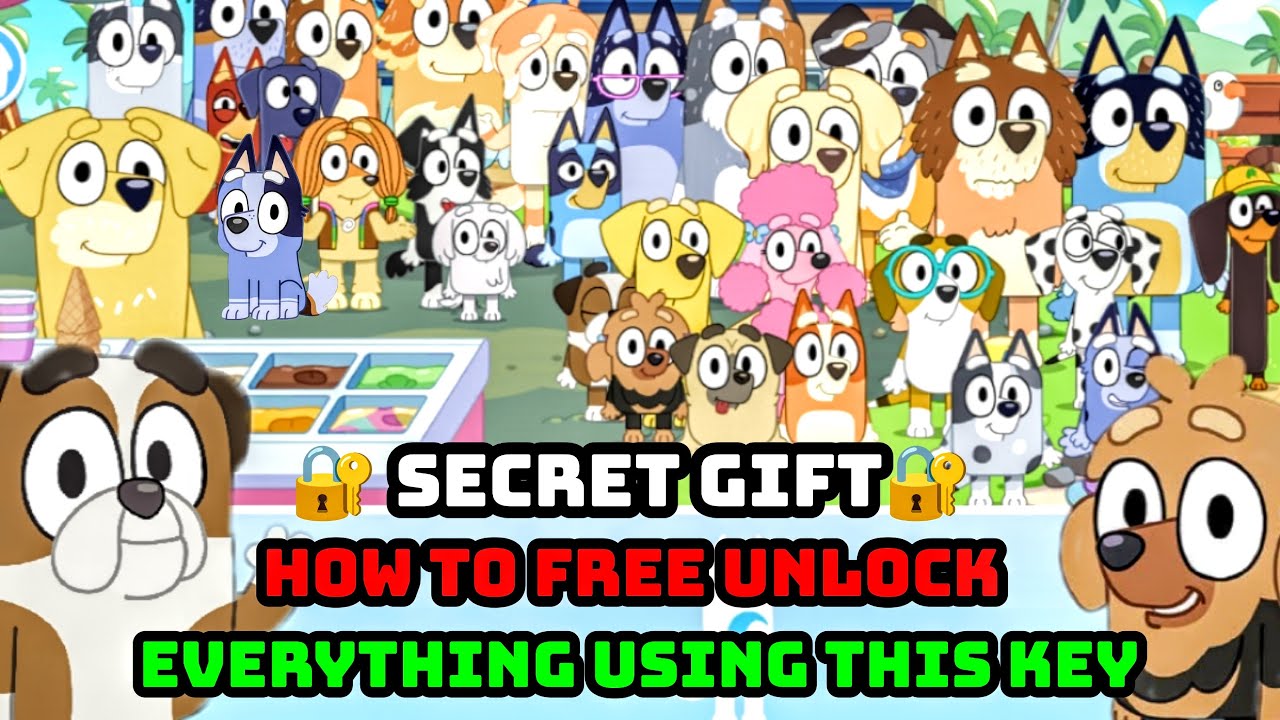 Bluey Let's Play Secret Gift How To Free Unlock Everything Using This ...