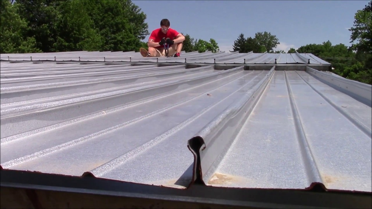 Zip Rib Roofing and Hand Crimping - YouTube