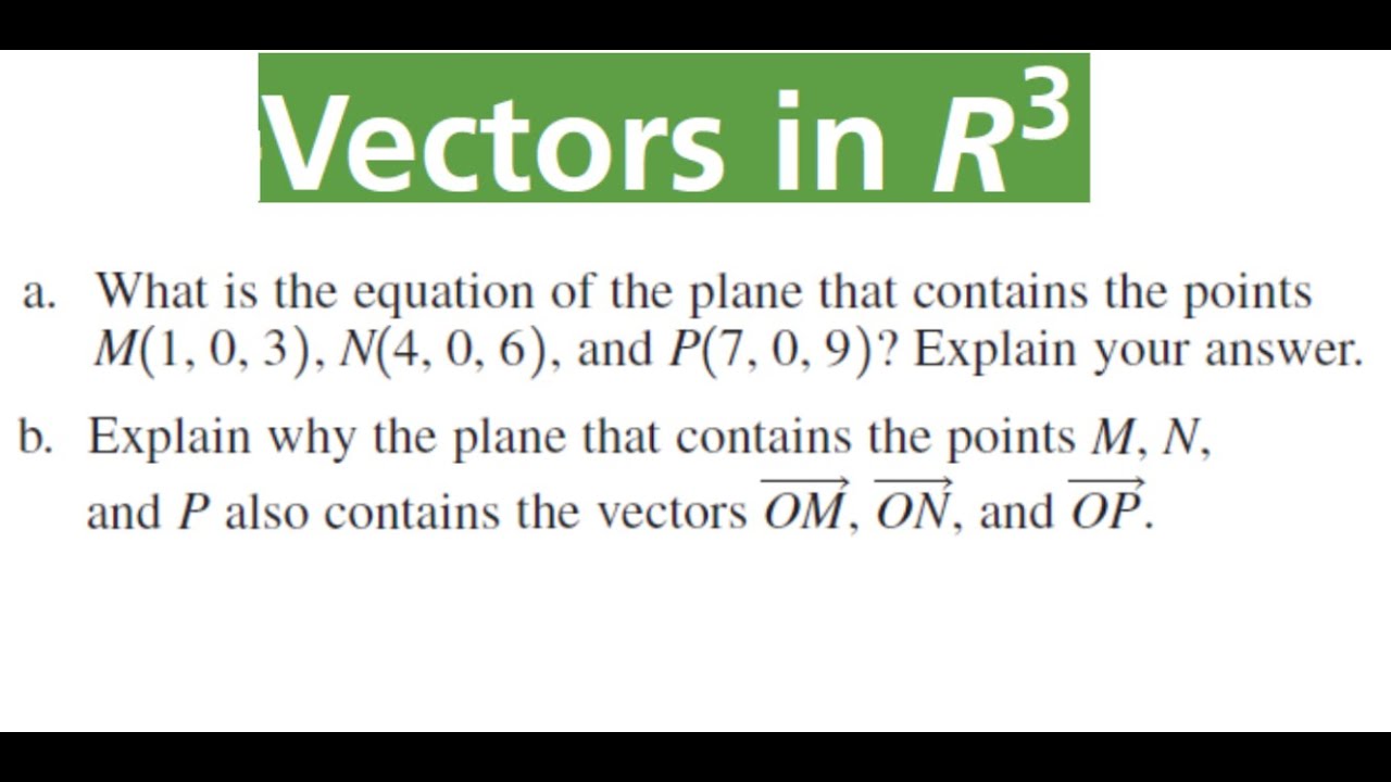 EQUATION OF PLANE That Contains Points M, N & P - YouTube
