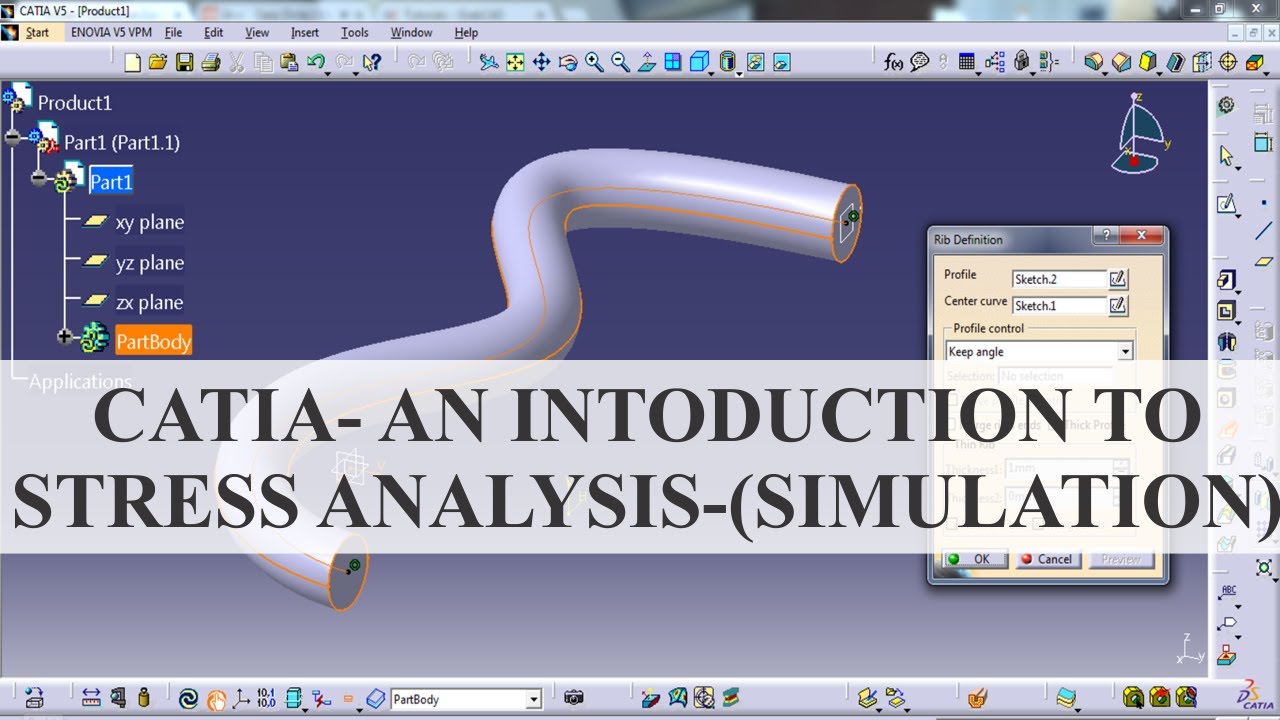 Catia - An Introduction to Stress Analysis - (Simulation) - YouTube